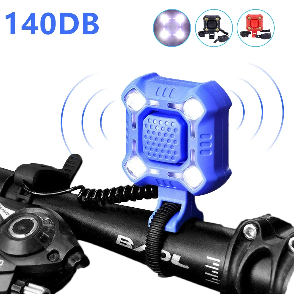 Bicycle-Horn-140dB-Bike-Bell-2-in-1-Cycling-Light-Electric-Horn-USB ...