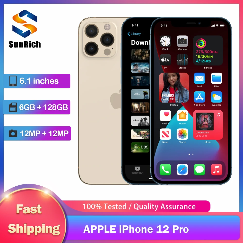 Original-Unlocked-Apple-iPhone-12-Pro-5G-Mobile-Phone-Face-ID-128GB-256 ...