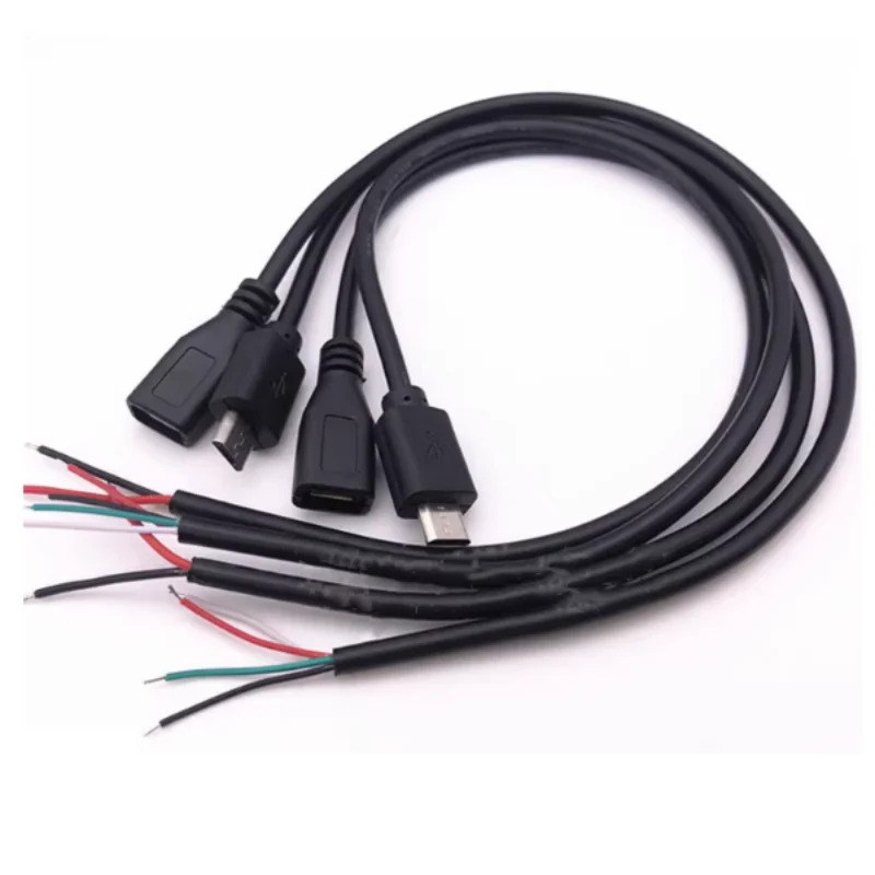 USB-Android-power-cord-single-micro-male-and-female-connector-mobile ...