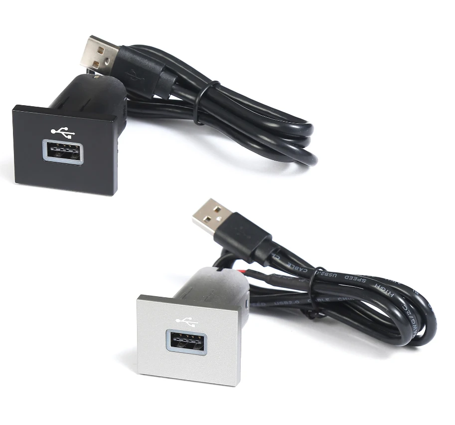 Car-Black-Silver-USB-Input-Adapter-Audio-Radio-u-disk-flash-Socket ...
