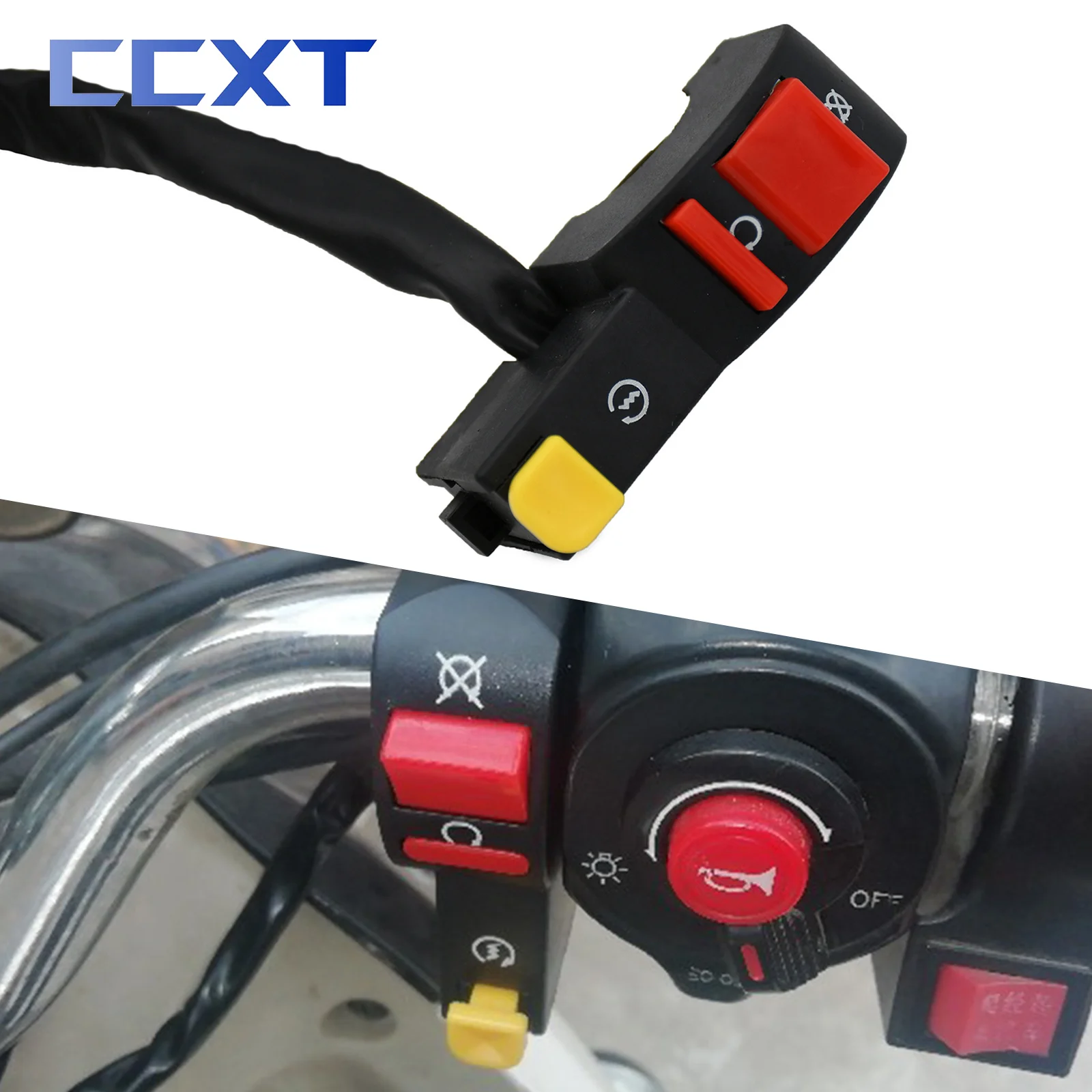Motorcycle-22mm-7-8-inch-Handlebar-Electric-Start-Stop-ON-OFF-Button ...