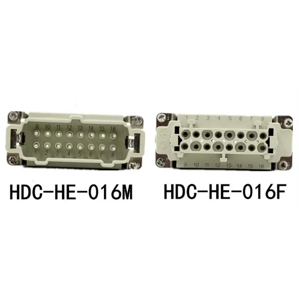 HDC-HE-016M-F-16A-500V-16-Core-Heavy-duty-Connector-H16B-Side-Top-Shell ...