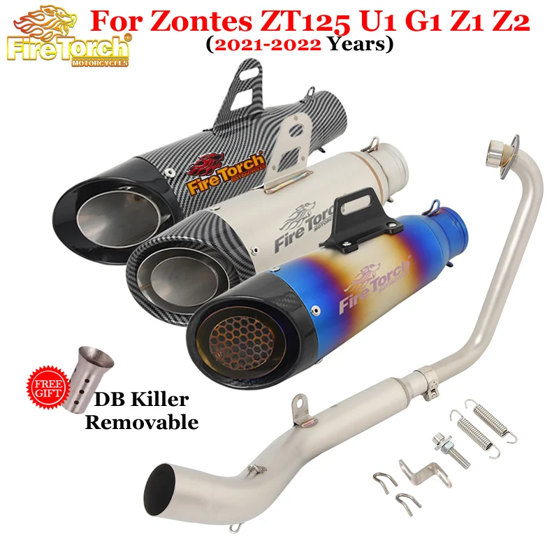 Motocross-Muffler-Tube-Slip-On-For-Zontes-ZT125-U1-G1-zt125-Z1-Z2-2021 ...