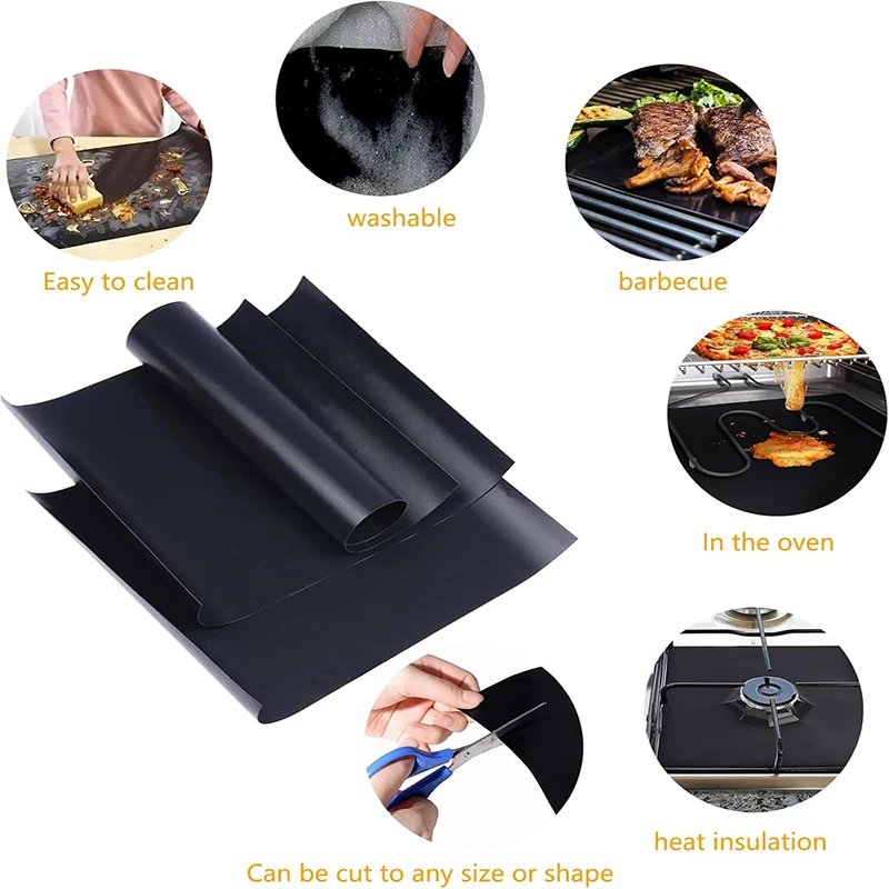 Oven Liners for Bottom of Oven Reusable Non-Stick Teflon Protector Mat ...