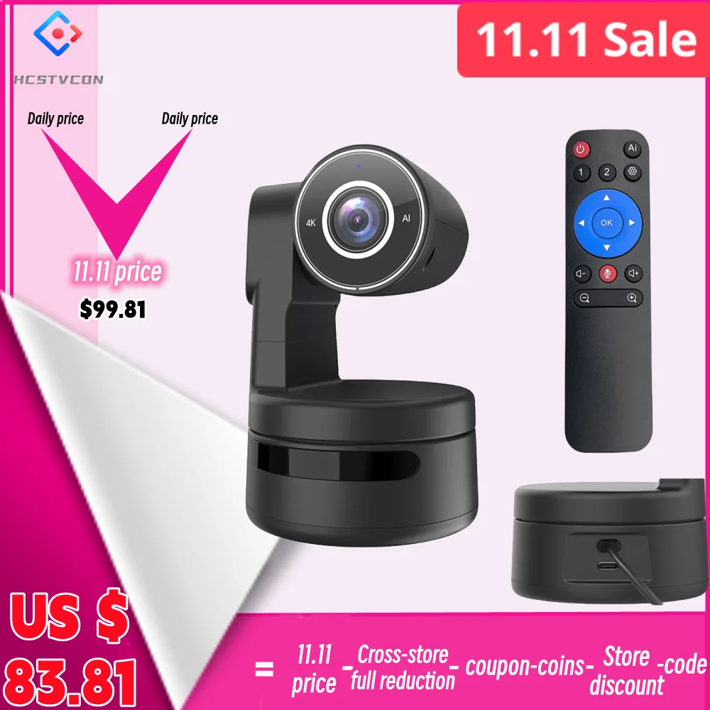 4K-PTZ-Webcam-AI-Function-with-Mics-Camera-4X-Digital-Zoom-Auto-Track ...