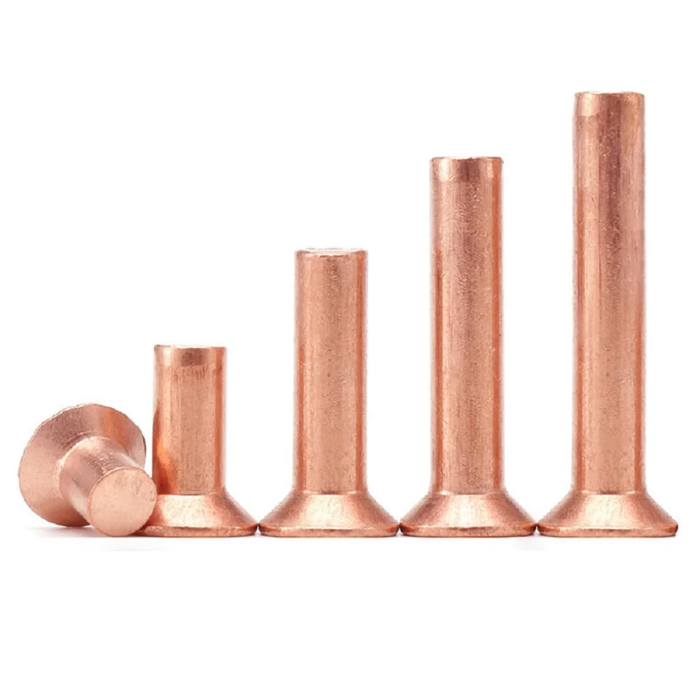 2-50pcs GB869 M2 M2.5 M3 M4 M5 M6 M8 Copper Countersunk Head Solid ...