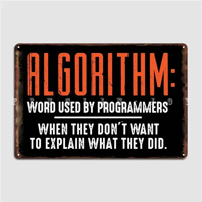 Algorithm-By-Programmers-Metal-Plaque-Poster-Design-Club-Bar-Wall-Pub ...