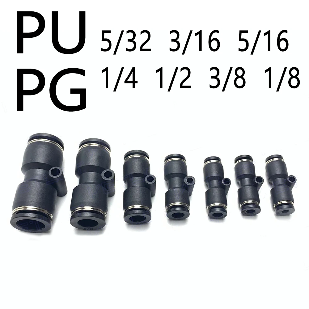 PU PG PUC British Pneumatic Quick Connector PU Air Pipe 5/32 1/4 5/16 3 ...