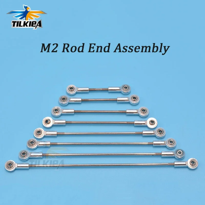 Metal-Tie-Rod-End-Assembly-Aluminum-M2-Silver-Link-Rod-End-Ball-Joint ...