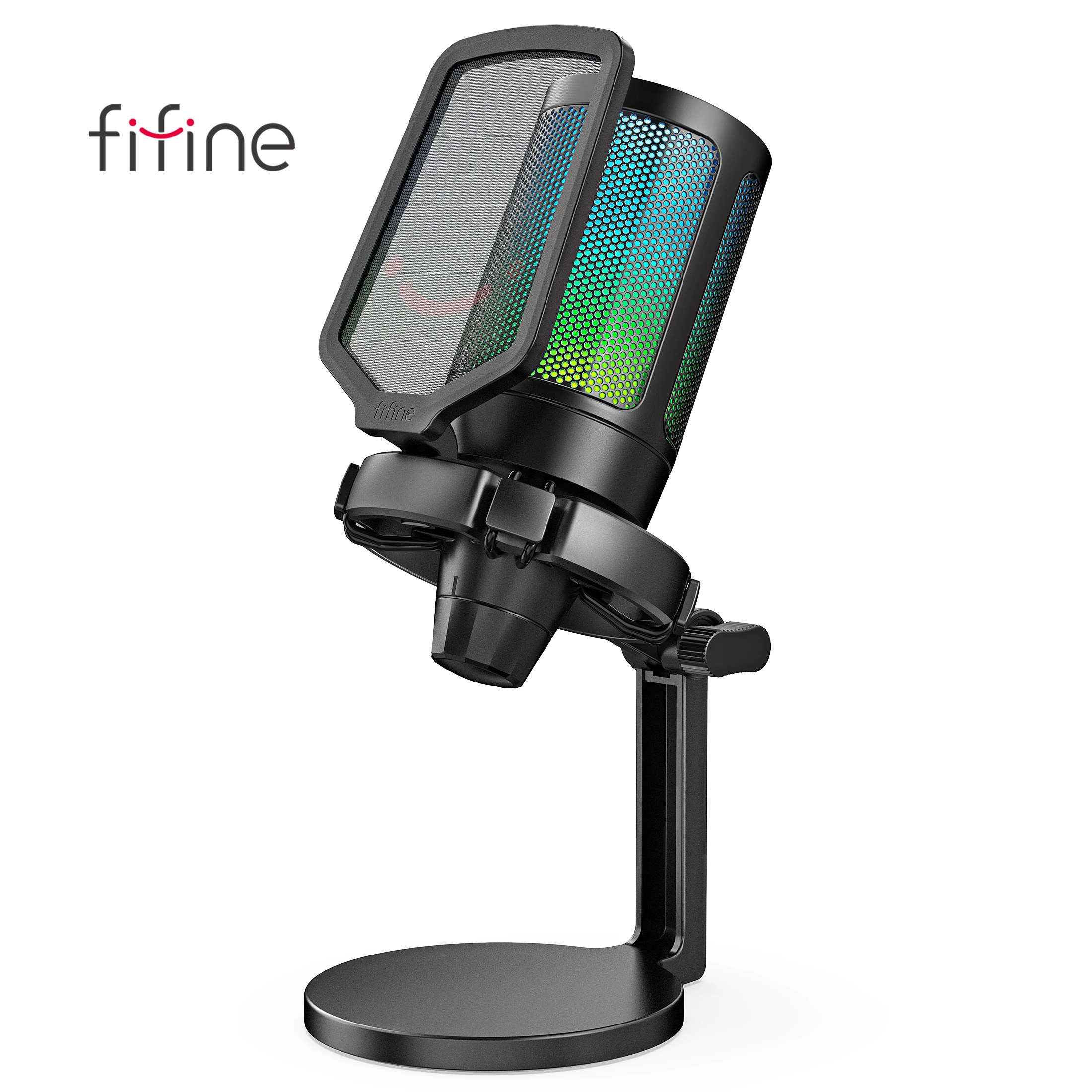 FIFINE-USB-Gaming-Microphone-with-RGB-Gain-Knob-Touch-Mute-Streaming ...