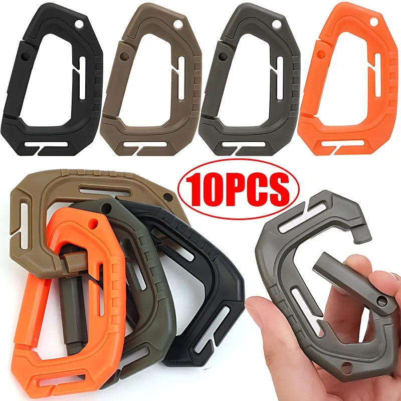 5-10Pcs-Military-Plastic-Tactical-Carabiner-Fast-Spring-Hard-Hook ...