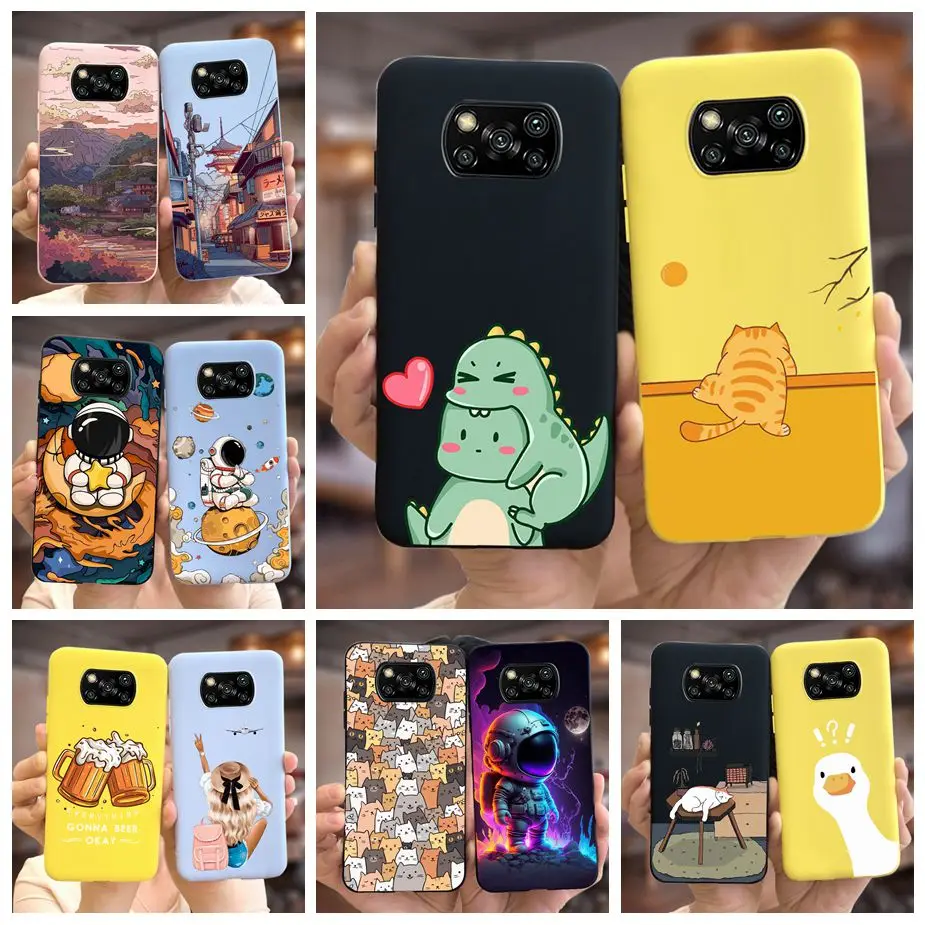 For-Xiaomi-Poco-X3-Pro-Case-Cute-Cartoon-Painted-Cover-6-67-Soft ...