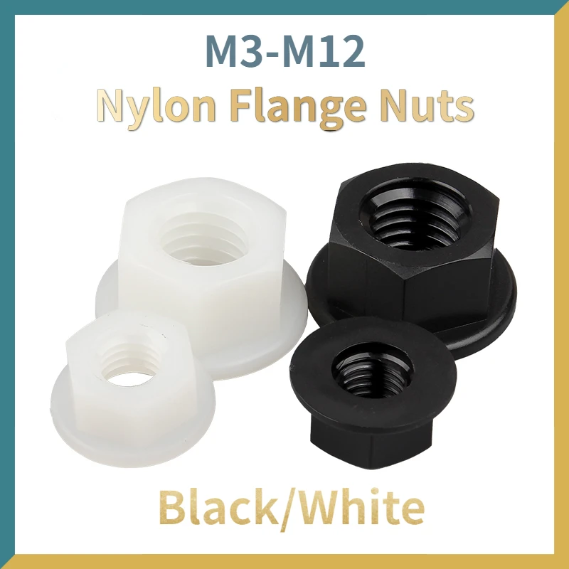 10-20-50-st-cke-Nylon-Flansch-muttern-Sechs-kant-Flansch-mutter-f-r-W ...