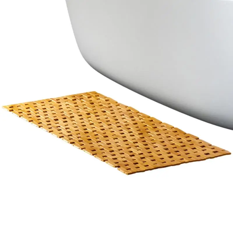 Wooden Shower Mats Natural Shower Mat Wooden Waterproof Bath Mat ...