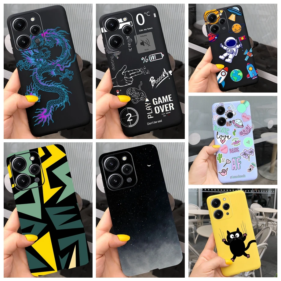 For Xiaomi Redmi 12 4G Global Phone Case Soft Liquid Silicone Back ...