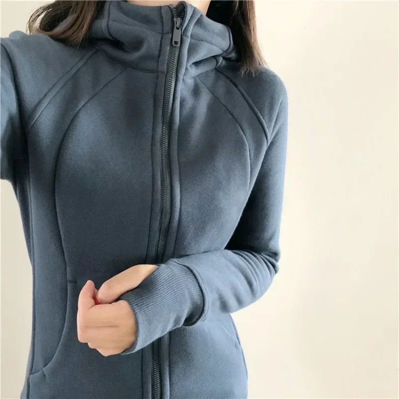 Winter-New-Plush-Thicken-Running-Jacket-Women-Warm-Tight-Fitness-Yoga ...