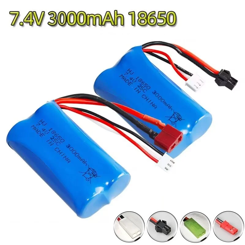2Pcs/Sets 2S 7.4V battery 7.4V 3000mAh 18650 Li-ion battery For Remote ...
