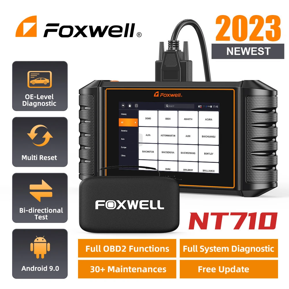 Foxwell NT710 자동차 OBD2 스캐너 코드 리더, 양방향 진단 스캔 도구, 모든 시스템 30 + 재설정 OBD2 ...