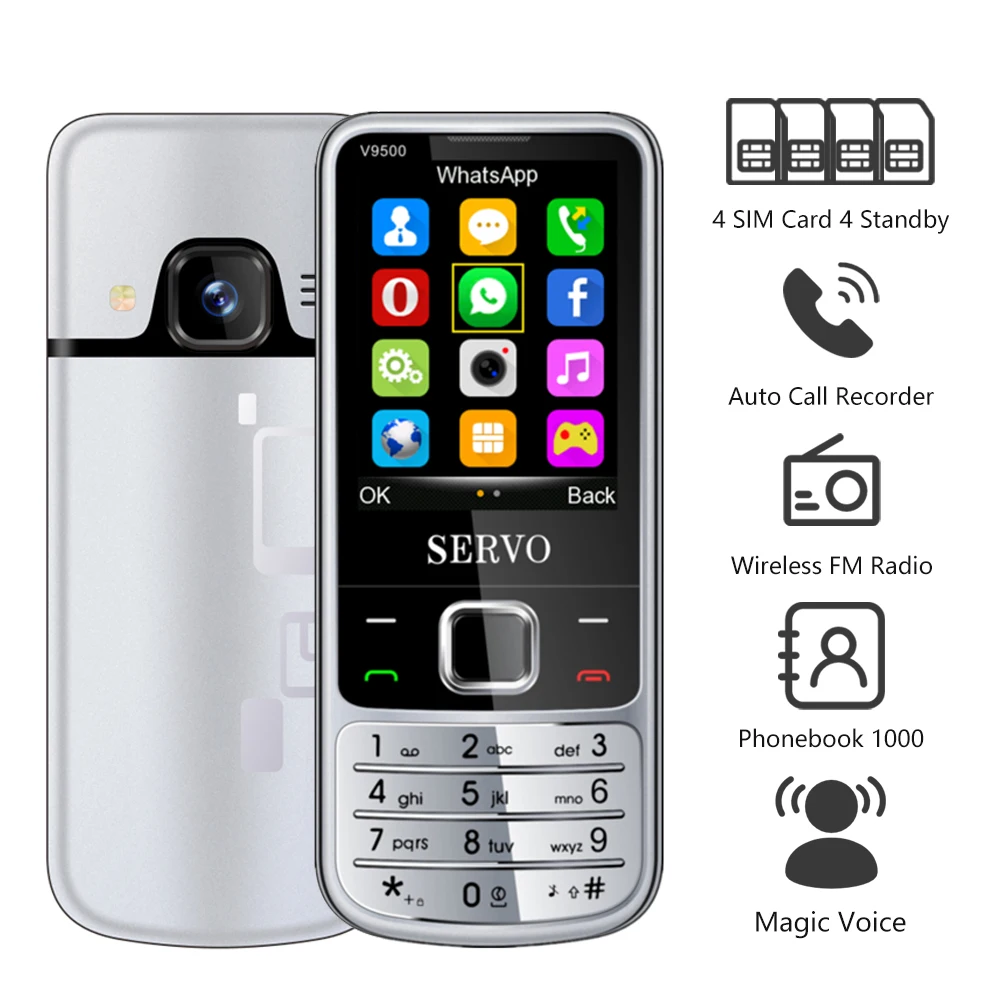 SERVO-V9500-tel-fono-m-vil-con-4-tarjetas-SIM-dispositivo-con-Dial-de ...