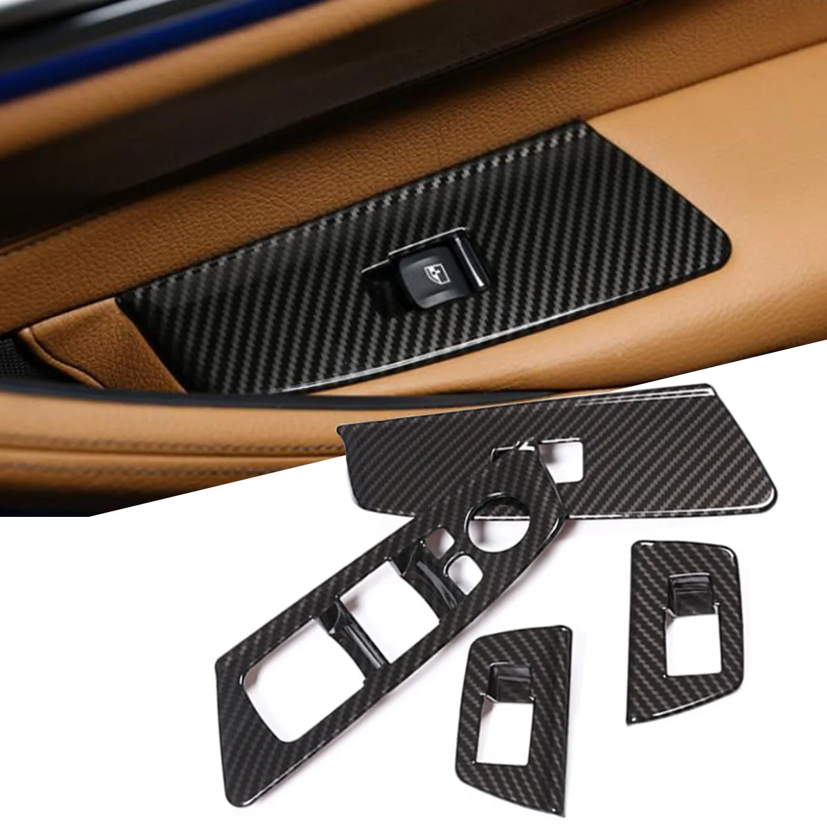 Car-Window-Glass-Lift-Switch-Button-Panel-Frame-Cover-Trim-Sticker ...