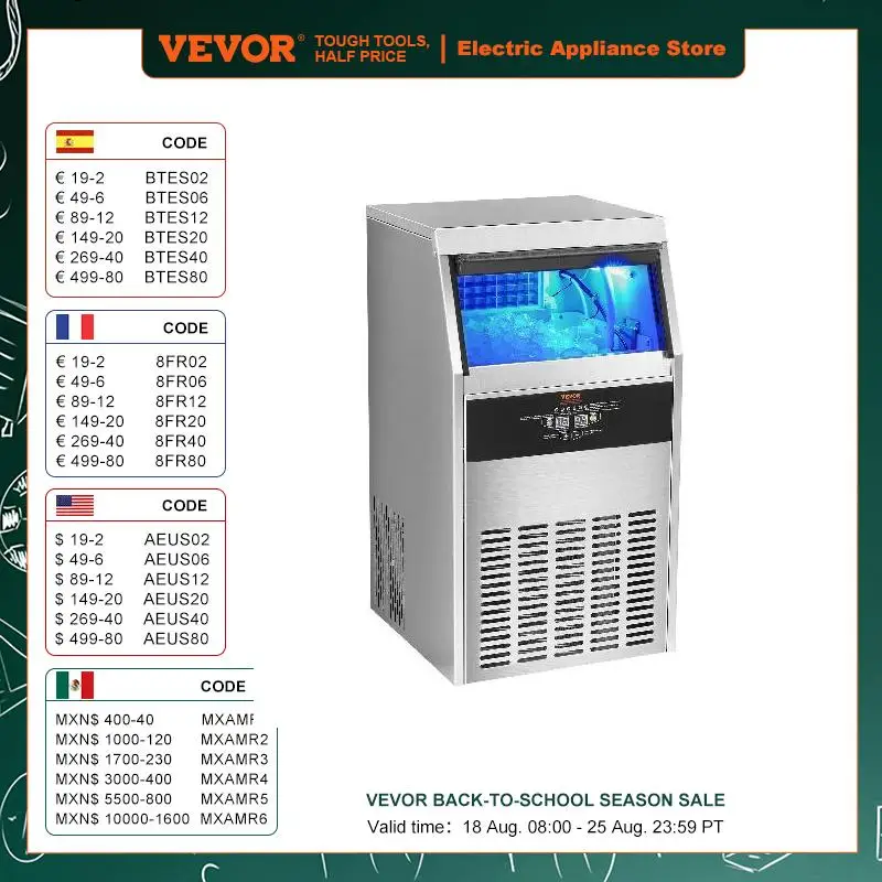 VEVOR-Commercial-Ice-Maker-110lbs-24H-60-Ice-Cubes-in-12-15-Minutes ...