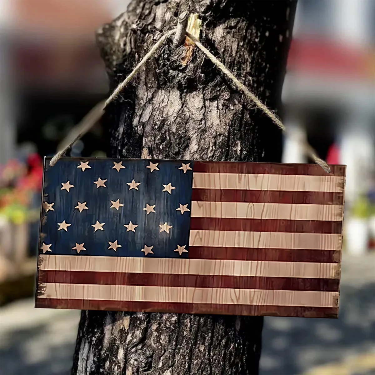 1PC-Wooden-American-Flag-Hanging-Sign-Plaque-Patriotic-Wall-Art-Ready ...