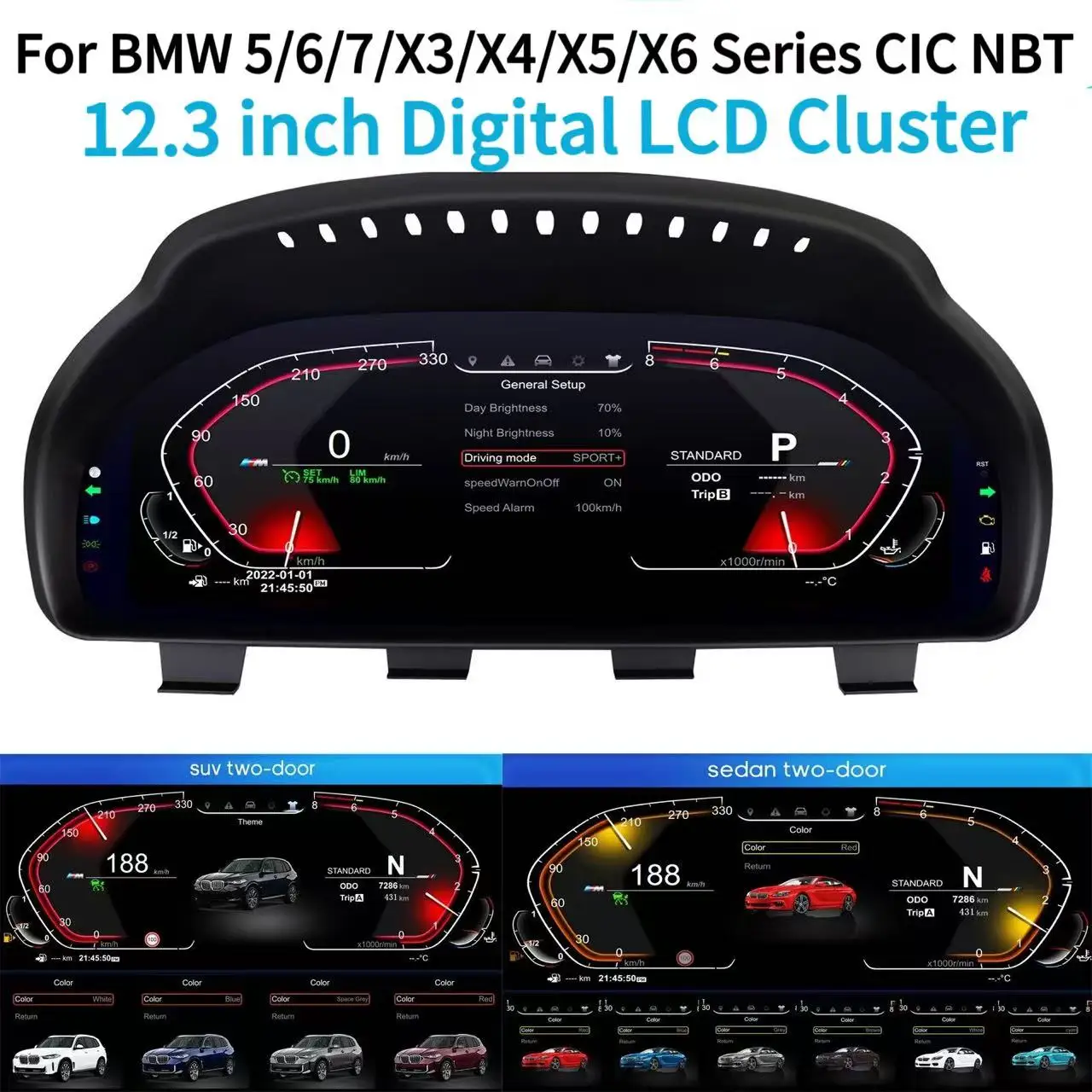 12.3''Digital Instrument Cluster For BMW X3 X4 X5 X6 F01 F10 F15 F16 ...