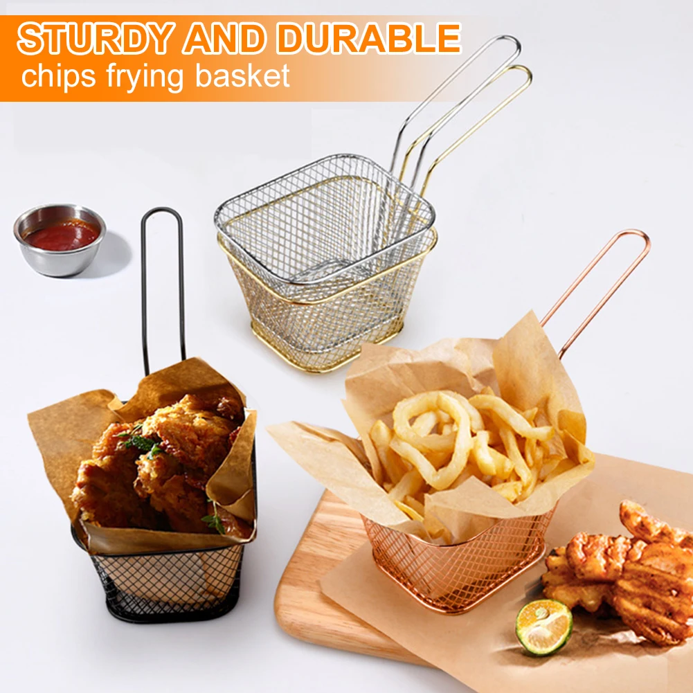 Mini-Square-Fry-Basket-Metal-French-Fries-Chips-Holder-with-Handle-Desk ...