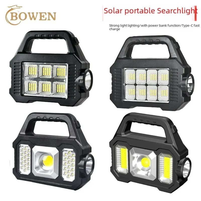 Outdoor-Portable-Led-Solar-Handheld-Flashlight-Cob-High-Beam-Long-Range ...