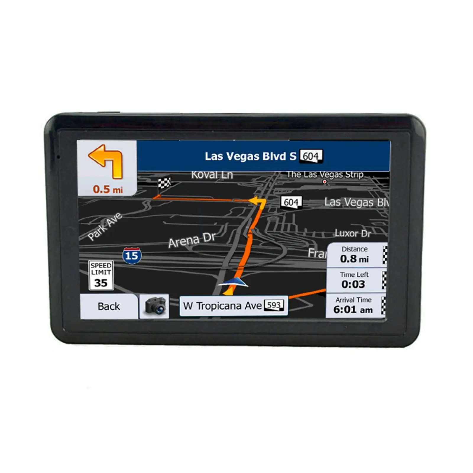 Navegação GPS Multifuncional para Carro, Tela Touch TFT de 5", 8GB 128 ...