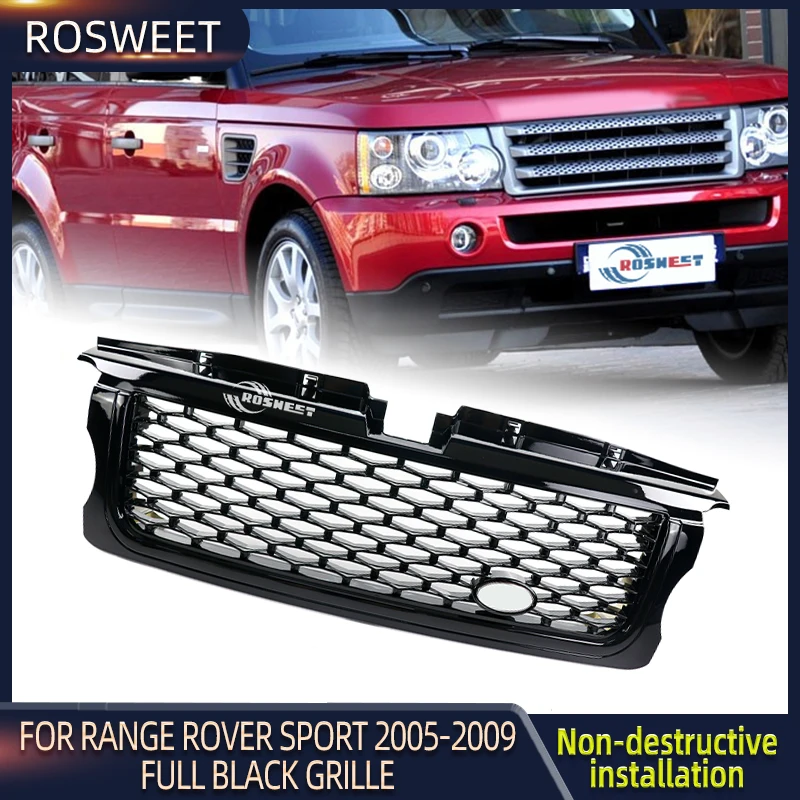 Full-Black-Grille-For-Land-Rover-Range-Rover-Sport-2005-2009-Car-Front ...