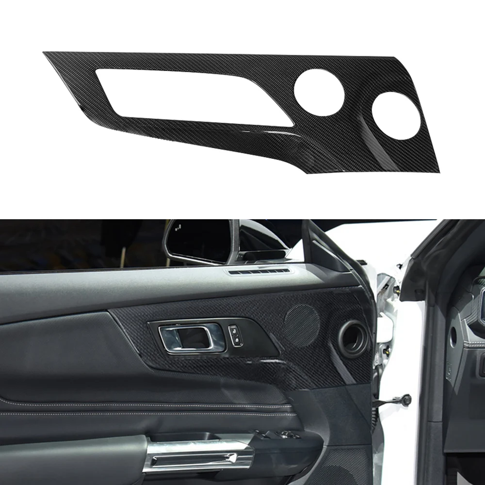 Real-Dry-Carbon-Fiber-Inner-Door-Horn-Panel-Door-Trim-Cover-For-Ford ...