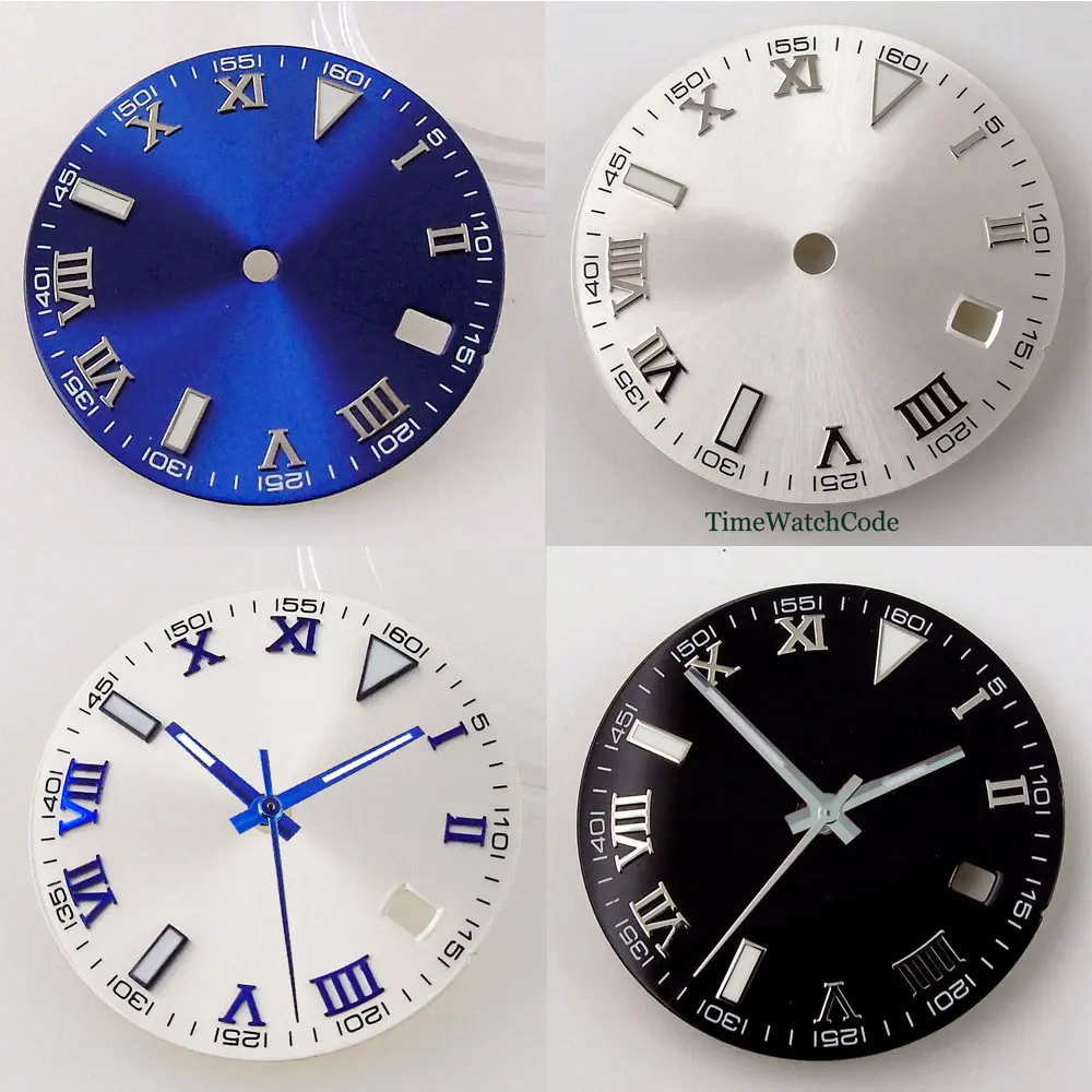 29mm-Luminous-Watch-Dial-Roman-Number-Watch-Face-Hands-For-NH35A-ETA ...