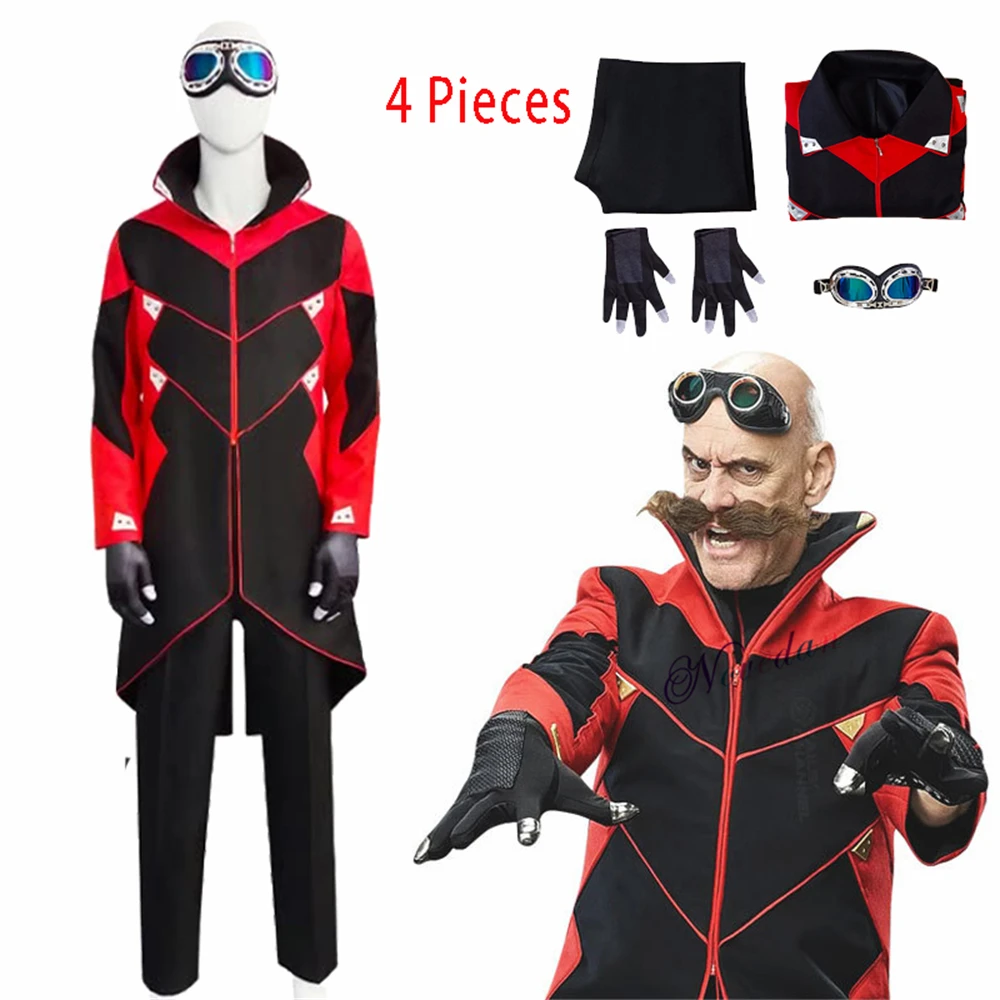 Dr-Eggman-Kost-m-Erwachsene-Ivo-Robotnik-Cosplay-Jacke-Graben-Gl-ser ...