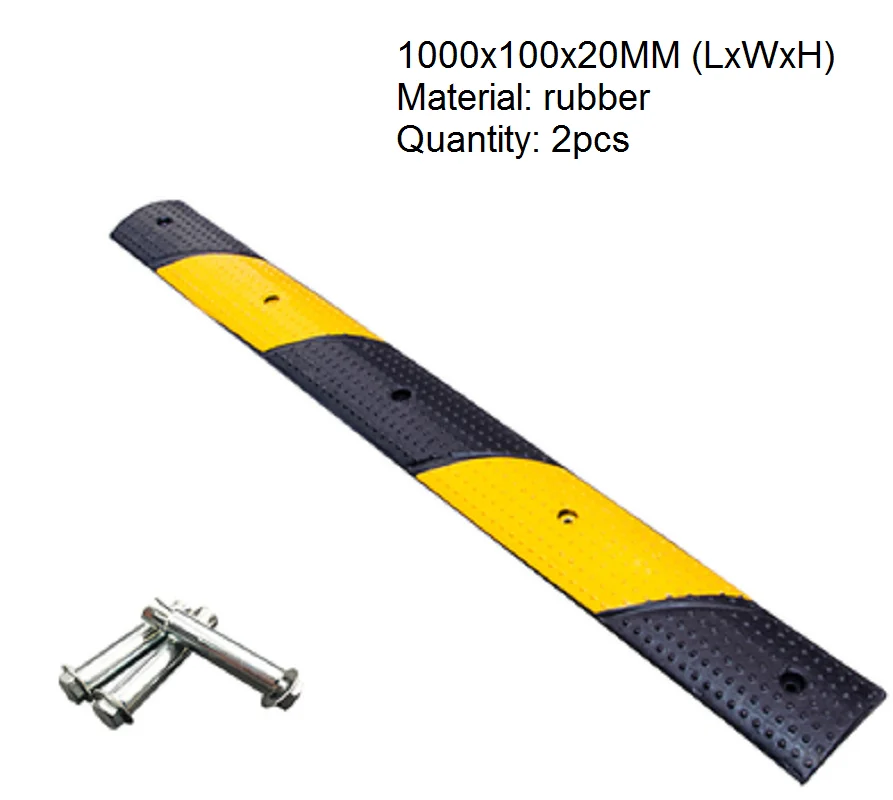 1000x100x20MM Rubber speed bump ramp Deceleration belt, road speed ...
