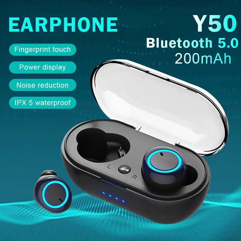 Y50 Bluetooth Kopfhörer Outdoor Sport Wireless Headset 5,0 mit Ladefach ...