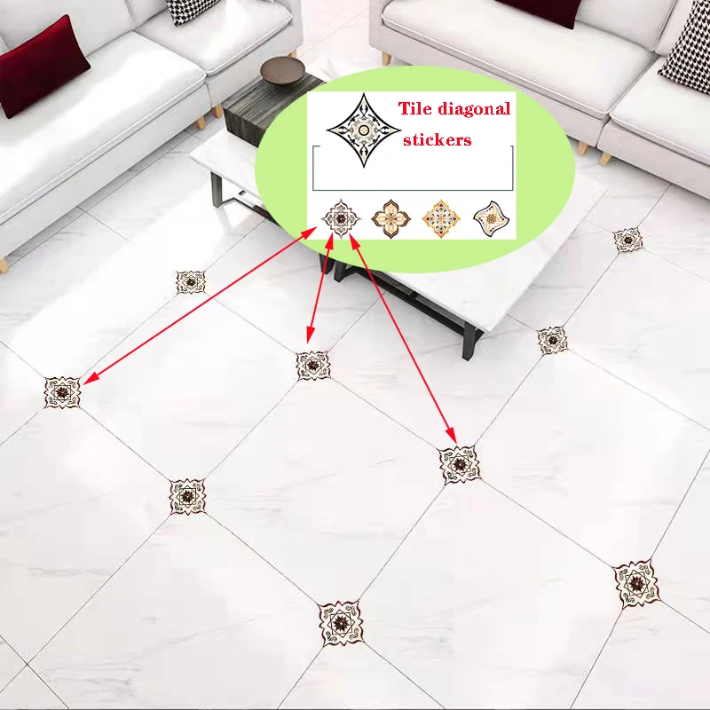 12pcsFloor-tile-tile-stickers-beautiful-seam-stickers-diagonal-stickers ...