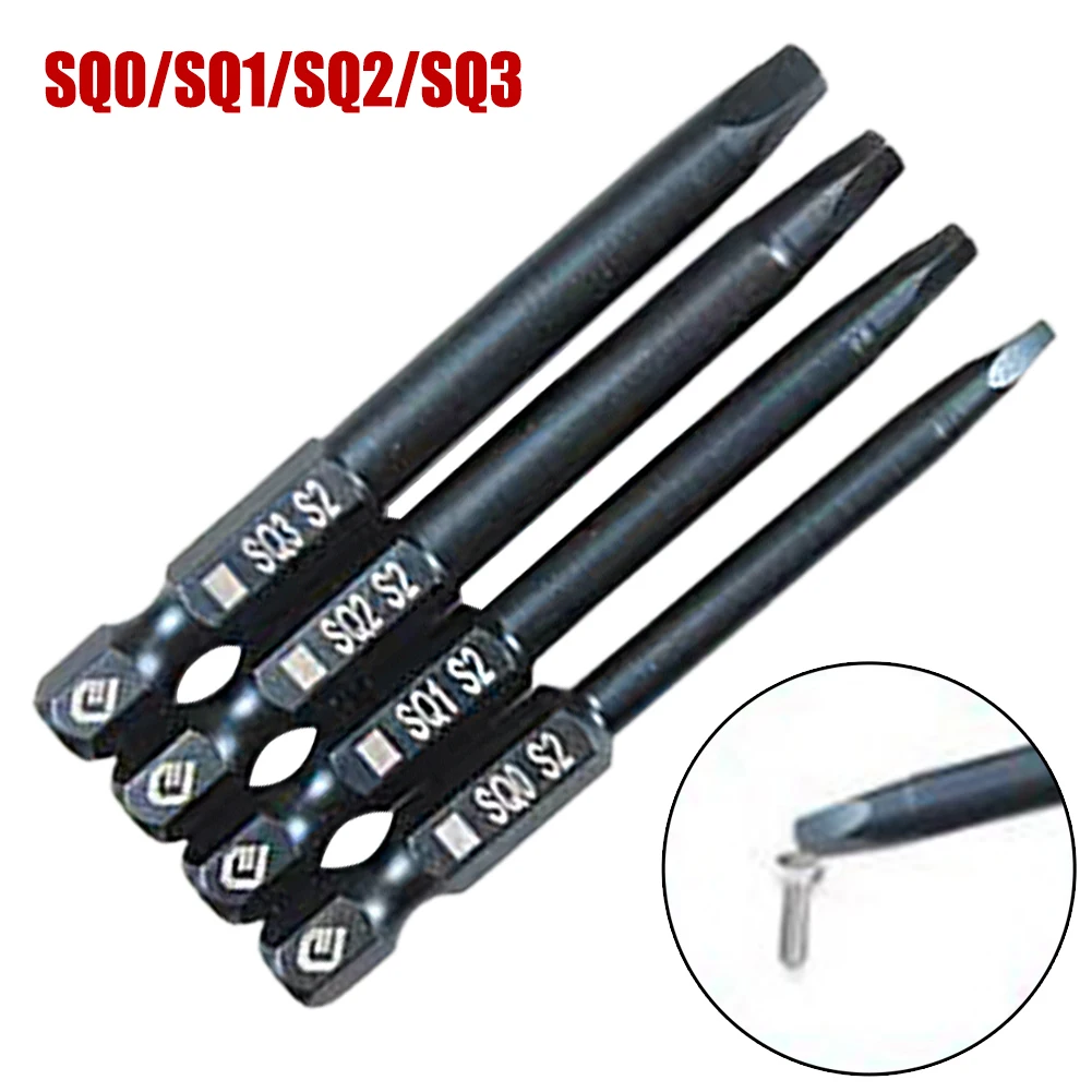 1 Pc Square Head Magnetic Screwdriver Bit SQ0 SQ1 SQ2 SQ3 65mm Length 6 ...
