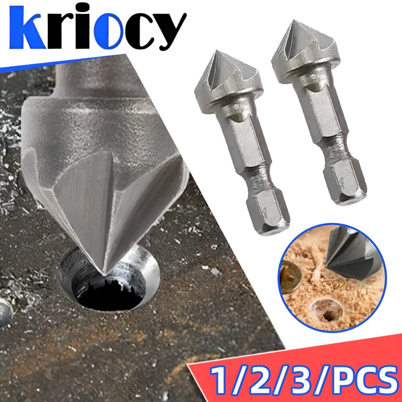 1/3PCS Hexagonal Shank Six-Blade Chamfering Tool Carbon Steel ...