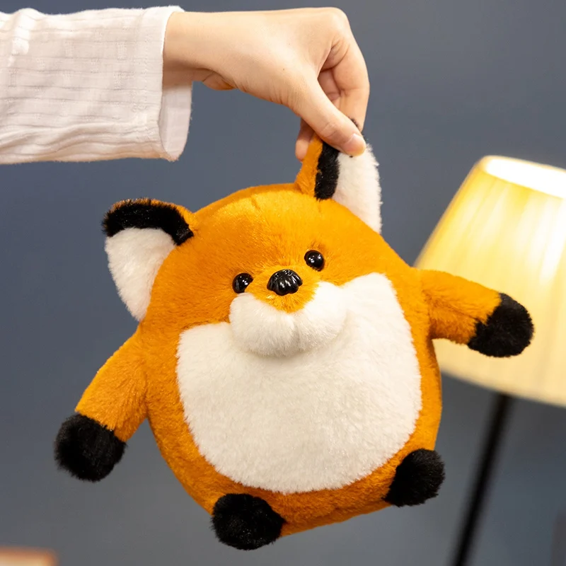 22cm Kawaii Chubby Ball and Round Fox Plush Toys Cute Stuffed Animals ...