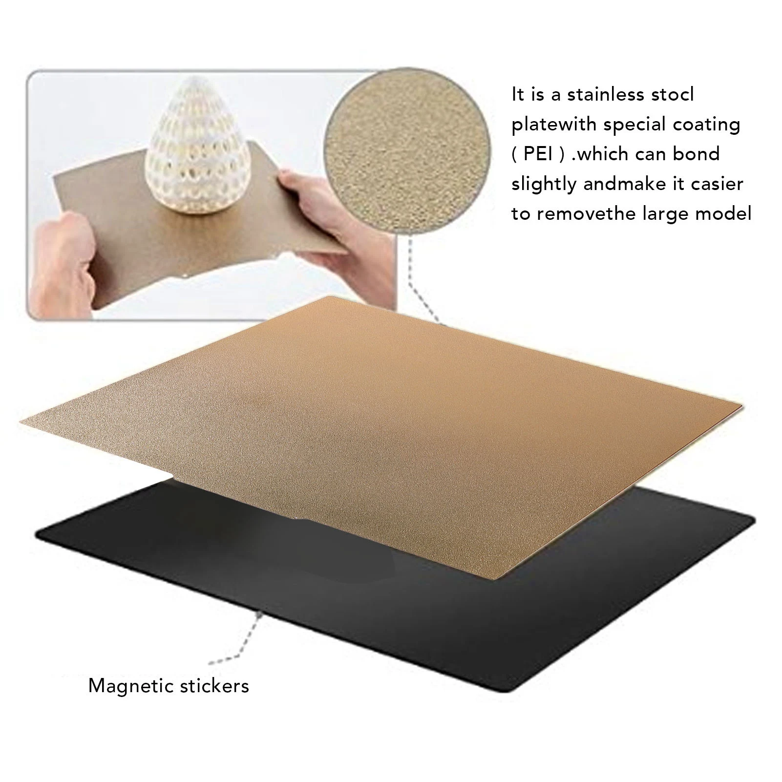 3D Printer Build Plate 500x500mm Dual Sided PEI 3D Printer Heated Bed ...