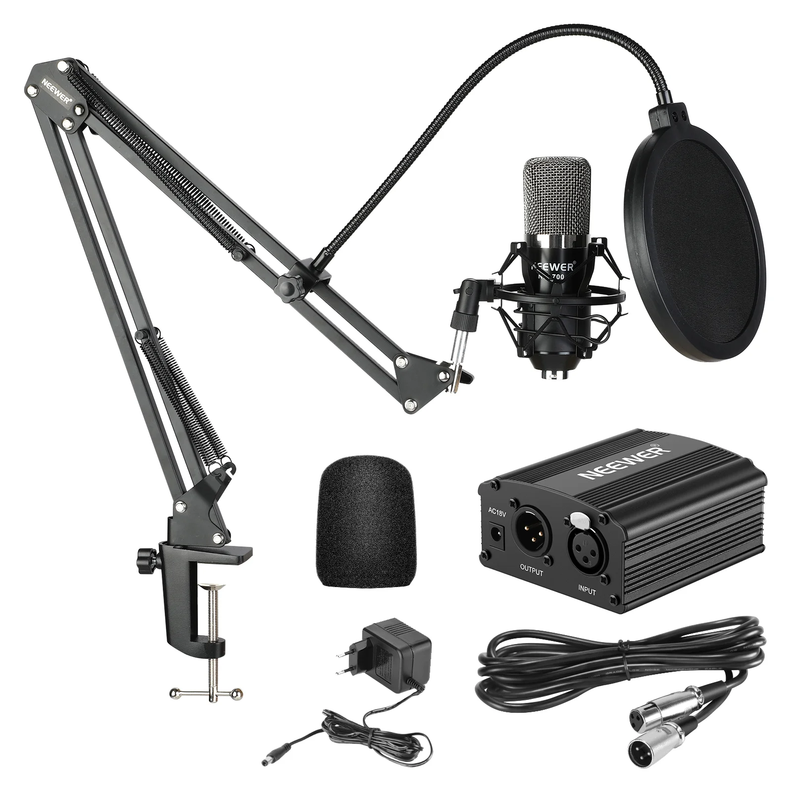 Neewer Nw-700 Professional Condenser Microphone&scissor Arm Stand+xlr ...