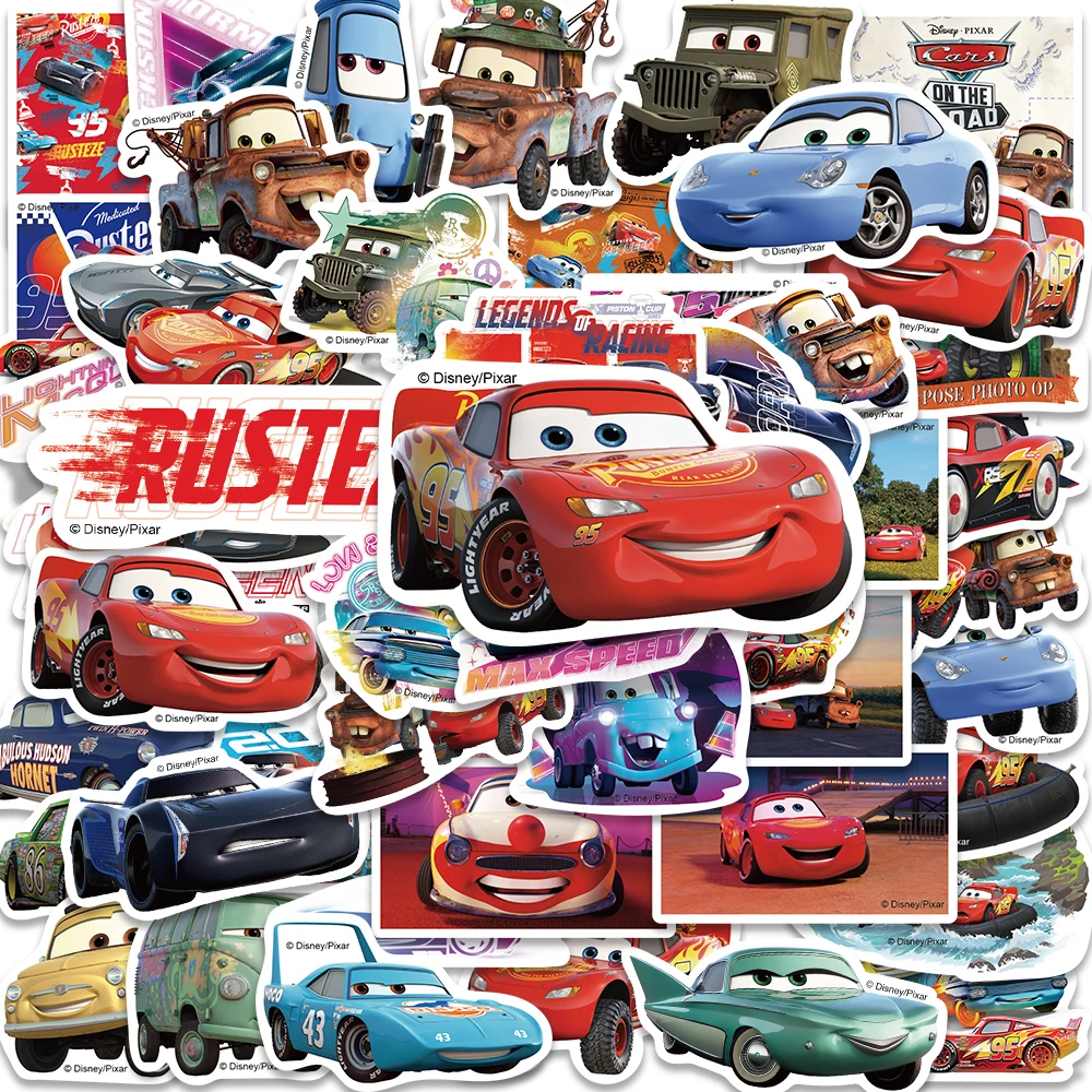 50PCS-Disney-3D-Cars-Stickers-Lightning-McQueen-Decal-Graffiti-Luggage ...