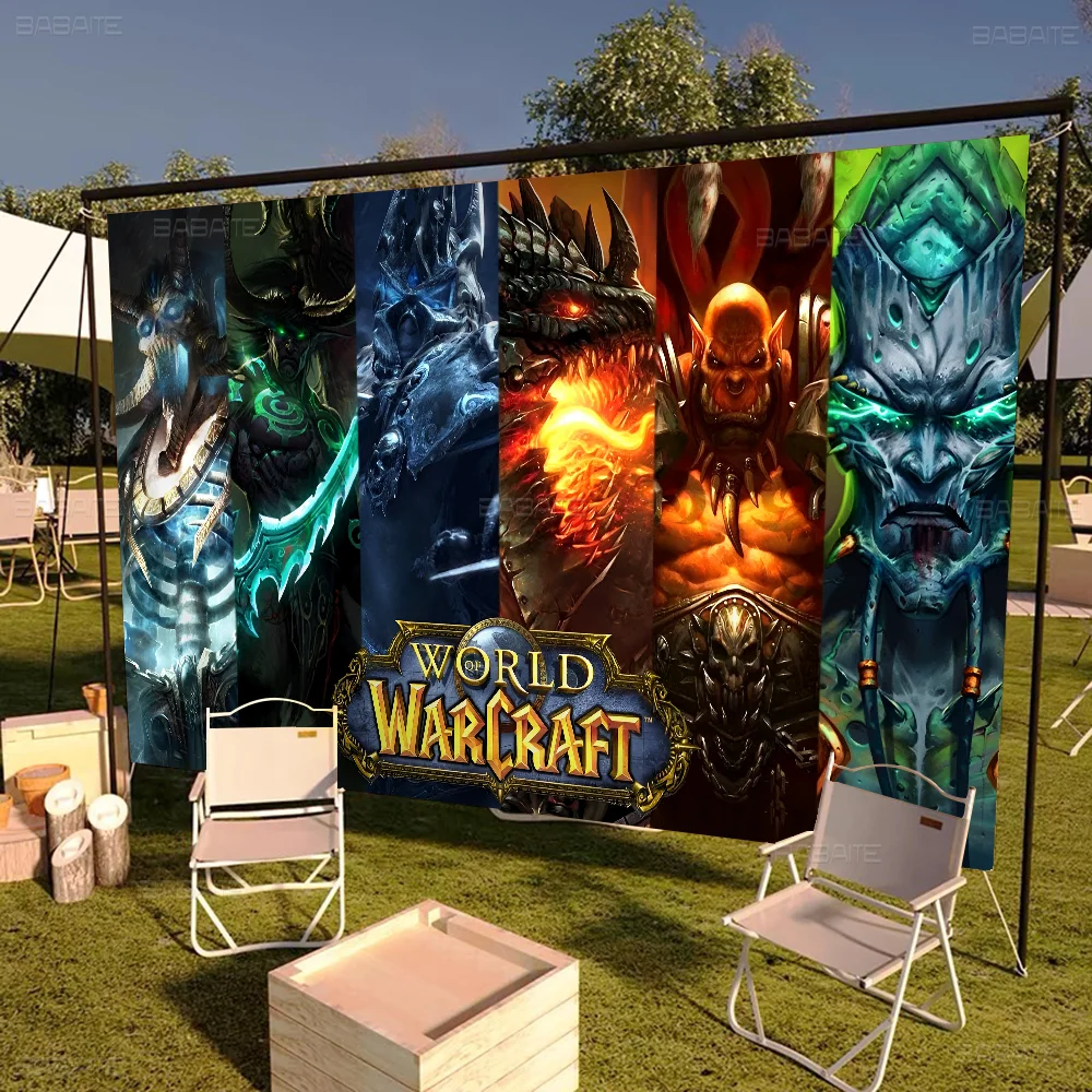 The-W-World-Of-W-Warcraft-Cartoon-Flag-Wall-Hanging-Banner-Decoration ...