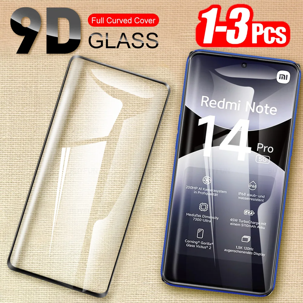 For Xiaomi Redmi Note 14 Pro 5G Glass 1-3Pcs Curved Screen Protector ...