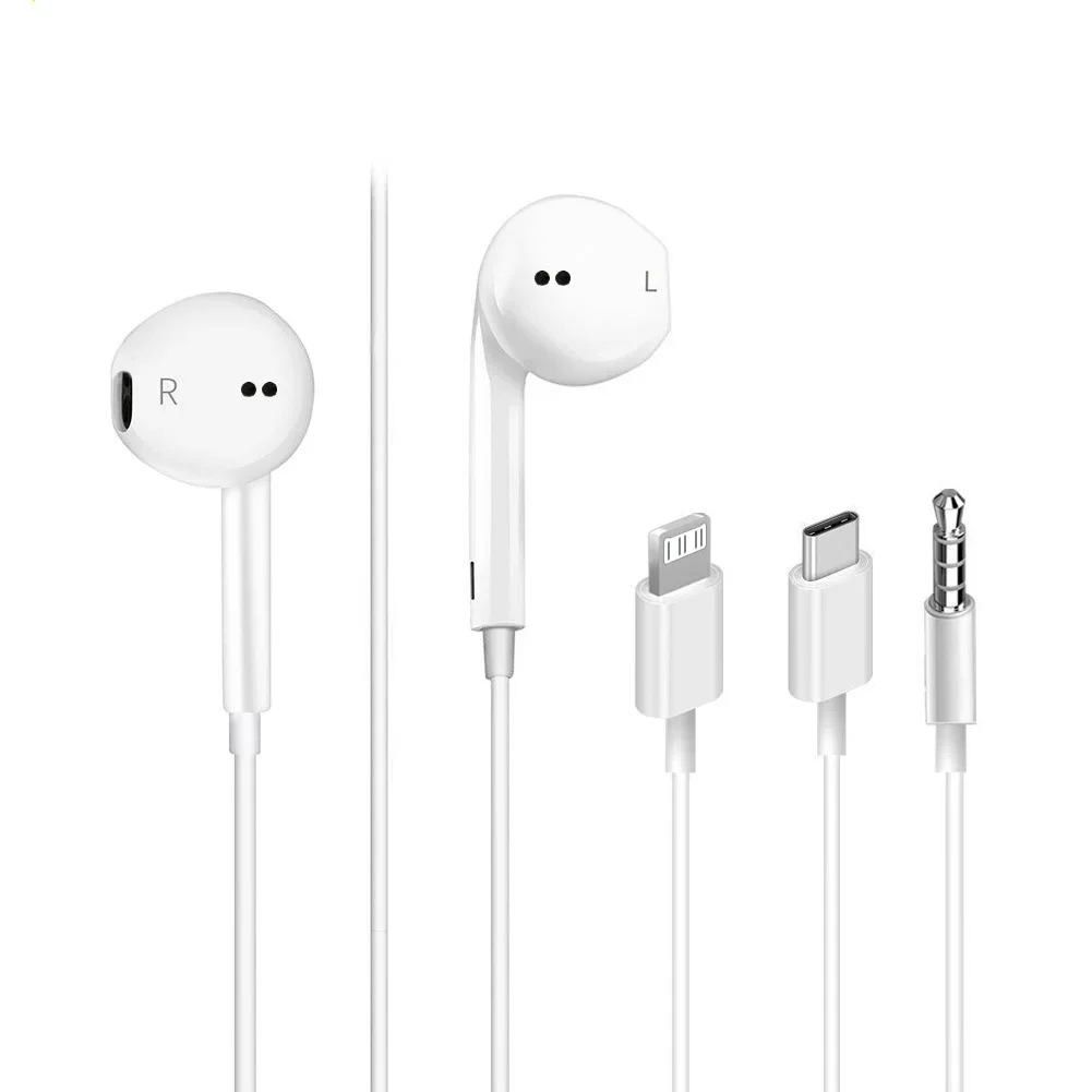 Wired Headphones Type C 3.5mm Ios Wired Earphones for Samsung S24 23 ...