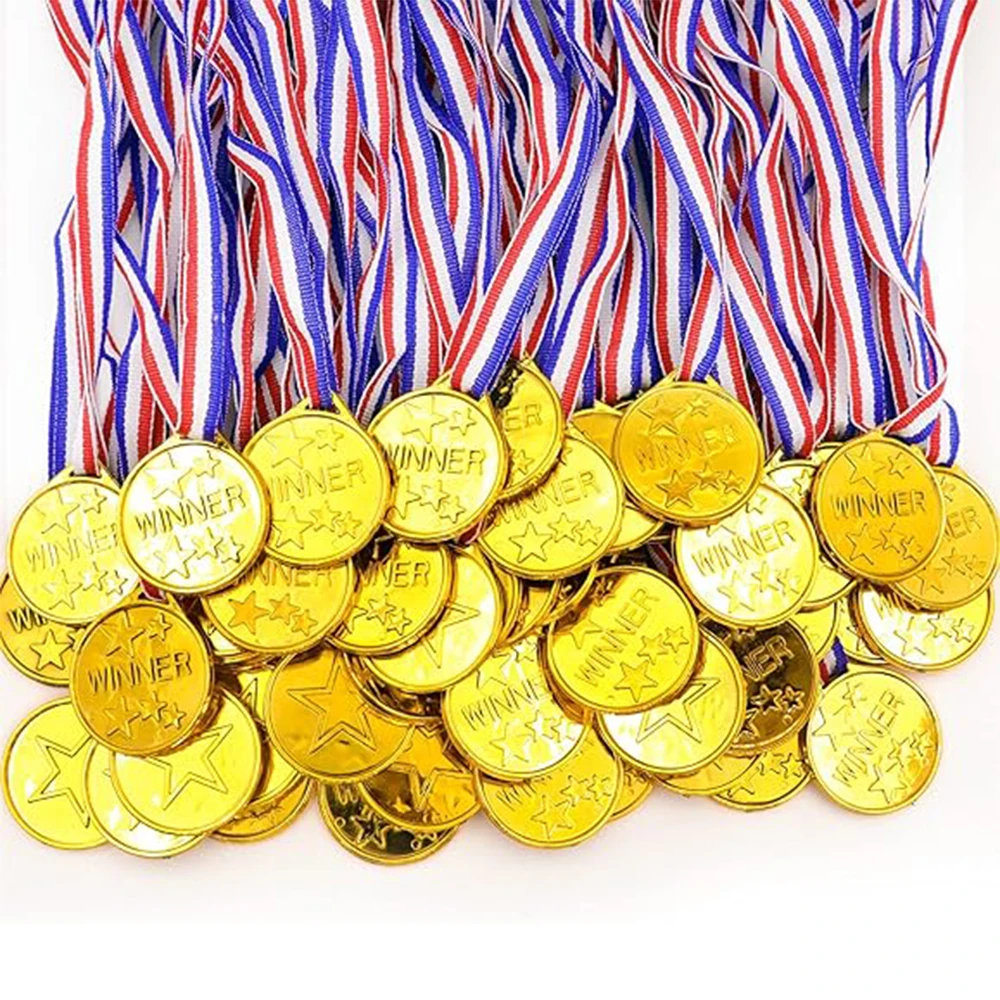 5-10-20Pcs-Plastic-Gold-Winners-Medals-Children-Game-Sports-Prize ...