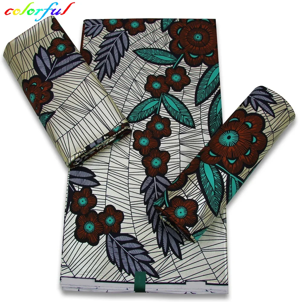 New-Design-Fashion-African-Golden-Wax-Fabric-Real-Wax-Ankara-Wax-Golden ...