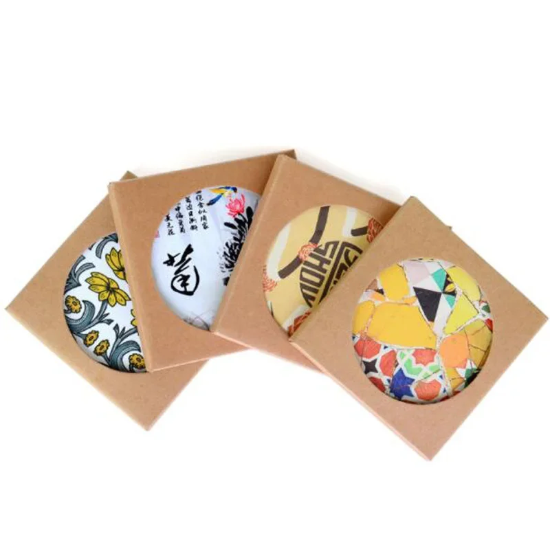 100pcs Kraft Paper Coaster Packaging Box With Window DIY Gift Boxes for ...