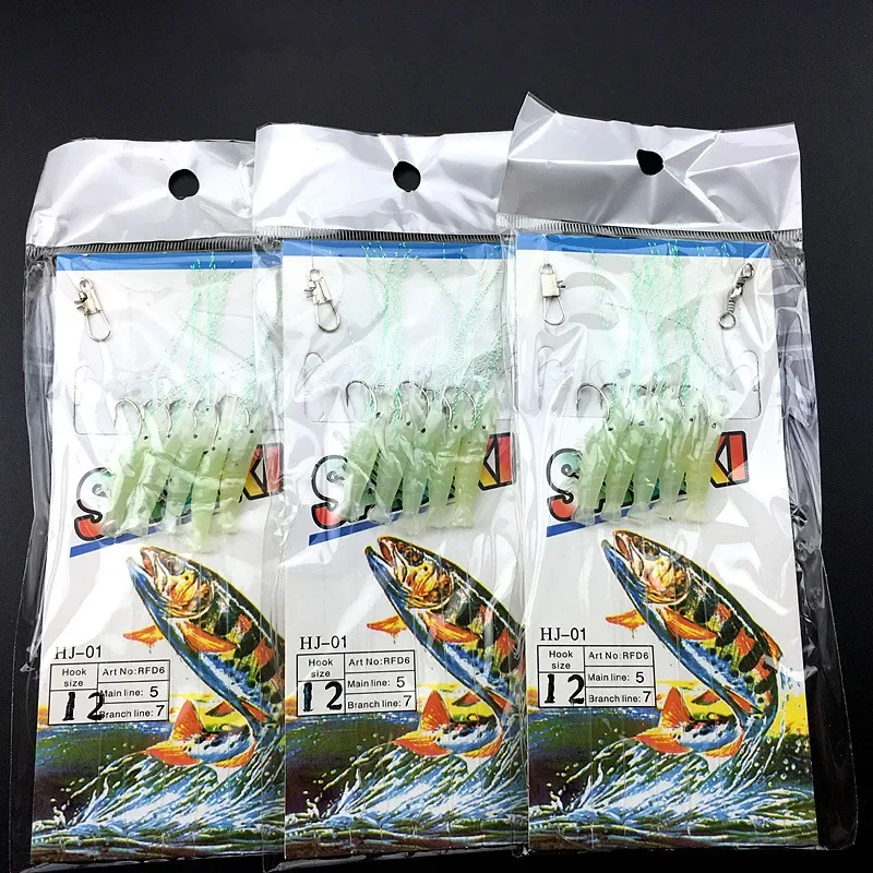 Shrimp-String-Hook-with-5-Hooks-Soft-Luminous-Simulation-Worm-Fake-Lure ...